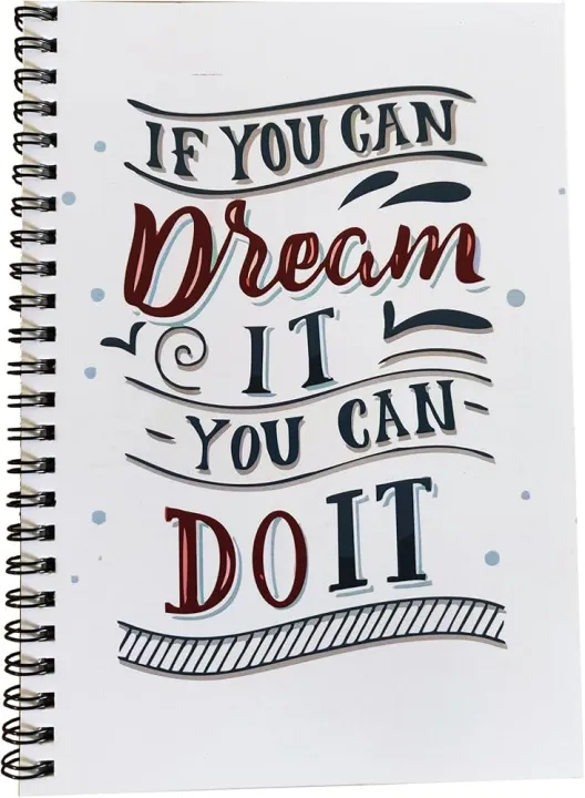 A4 Spiral Register with (subject partition) Motivational Quote Theme ...