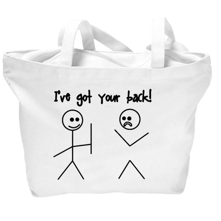 Vagile I'VE GOT YOUR BACK Printed Durable Canvas Zipper Bags for Girls ...