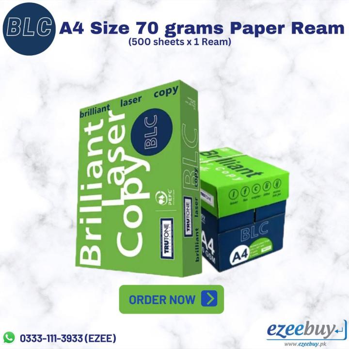 BLC A4 Size 70 grams Paper Ream ( Pack of 1 Ream 500 Paper ) | Daraz.pk