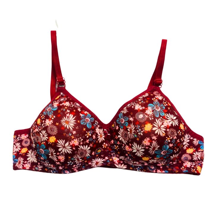 PINK LADY LIGHTLY PADDED FLORAL PRINTED BRA Plain Foam Padded Bras for ...
