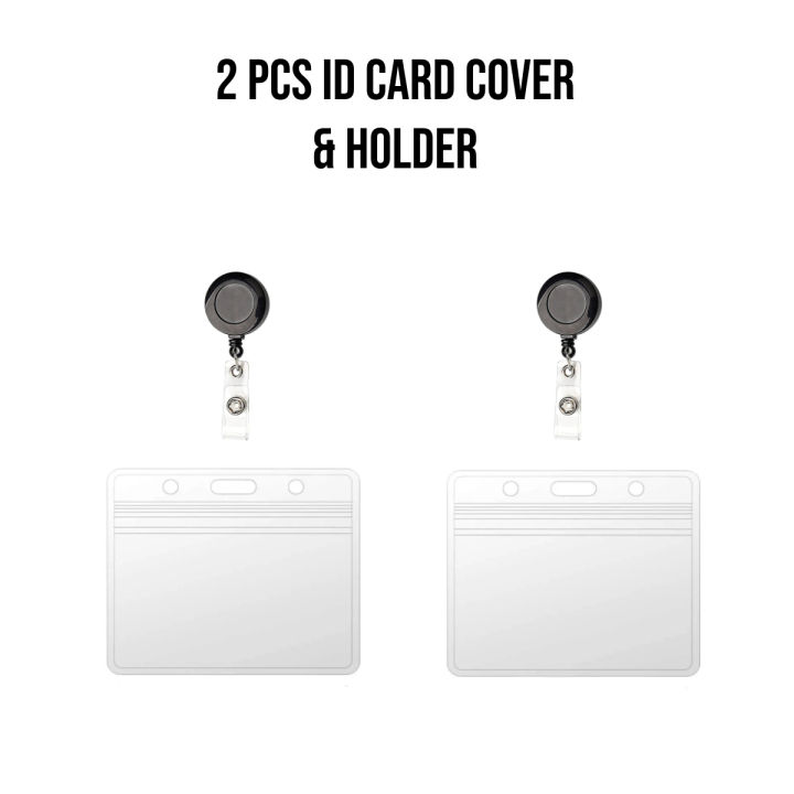 2PCS ID Card Holder with Clip & Retractable Belt Reel – Durable ...