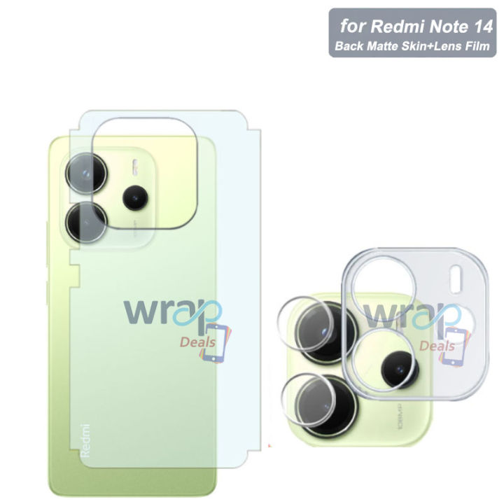 2 in 1 Redmi Note 14 Back Matte Protector + Camera Lens Protector Soft ...