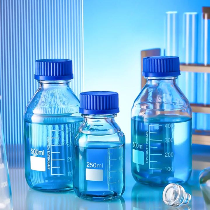 100ml to 2000ml High Temperature Resistance Lab Transparent Blue cap ...