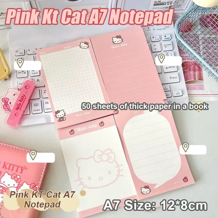 1Pcs New 50 Pages Cat Notepad A7 Kitty Memo Writing Pad School Supplies ...