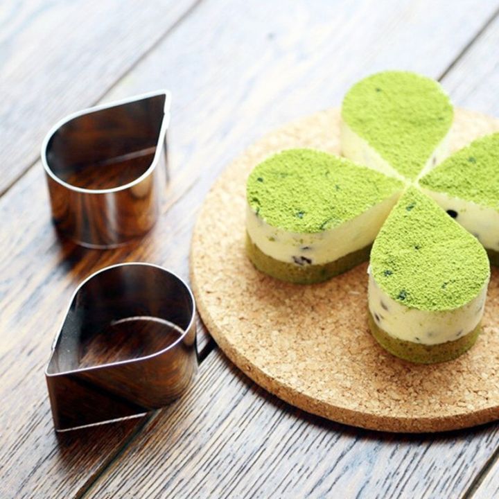 【shengxiong6525】set of , Stainless Steel water drop shape mousse ring ...