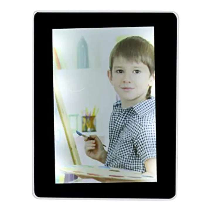 Square Magic Mirror with Photo Frame 2in 1 Magic Mirror LED Photo Frame ...