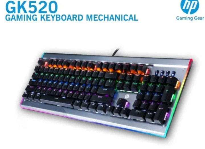 HP GK520 Mechanical Gaming Keyboard – RGB Backlit, Wired USB, Blue ...