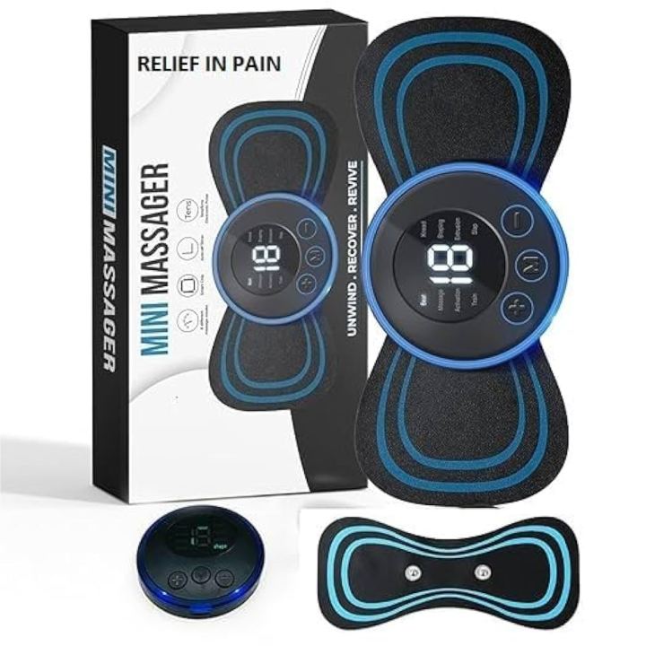 Portable EMS Electric Neck Massager Patch with LCD Display – Mini Pulse ...