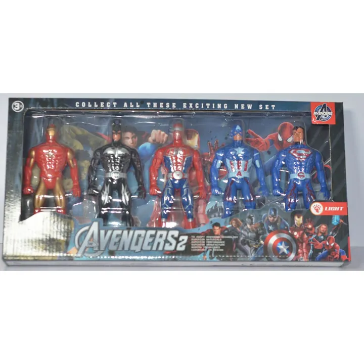 Avengers Toy Set Captain America, Iron man, Spider man, Superman and ...