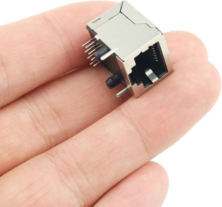 1pcs Led RJ45 socket 56 8P8C PCB network Female connector port EMI ...