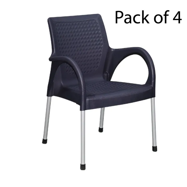 Boss Chair BP-682 STEEL PLASTIC RATTAN CHAIR WITH ARMS (Pack Of 4 ...