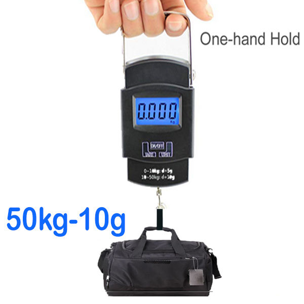 Hanging Scale 50kg*10g Portable for suitcase Travel bag, Fish Hook ...