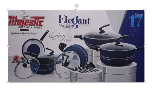 Majestic Elegant Non stick Cookware Gift set Gift Set – 17 Pcs | Daraz.pk