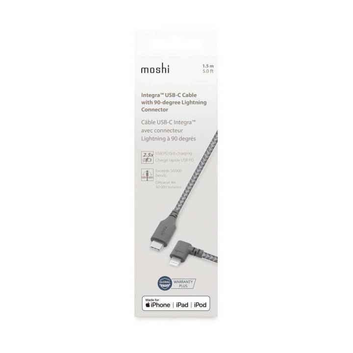 Moshi Integra USB-C to Lightning Cable with 90-degree Connector 5 ft (1 ...