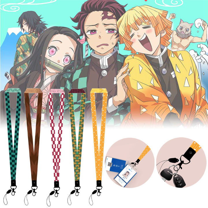 Men 1Pc Neck Strap Cosplay Anime Demon Slayer Hanging Anime Lanyard ...