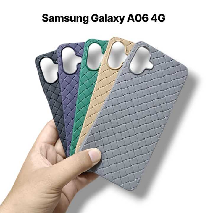 Samsung Galaxy A06 4G Back Cover Soft Matt Woven Design Protection ...