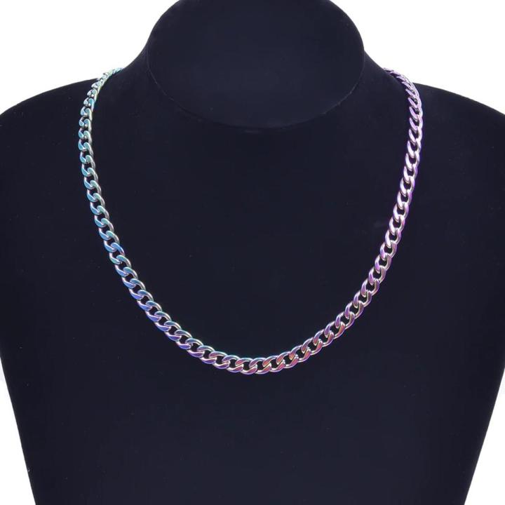 High Quality Stainless Steel Multi Color Link Chain Necklace for Women ...