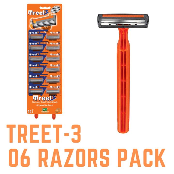 Triple Blade Disposable Razor (06 Pcs) | Unwanted Hair Removal | Salon ...