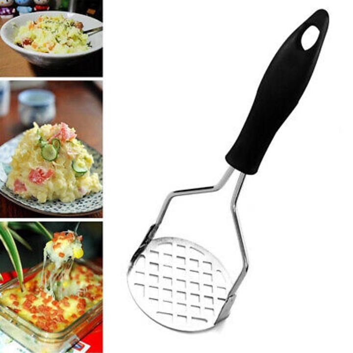 Chopper Stainless Steel Pusher Potato Masher With Broad Mashing Plate ...