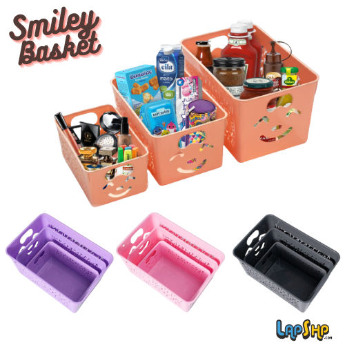 Introducing the Smiley Face Storage Box Plastic - a set of 3 organizer ...