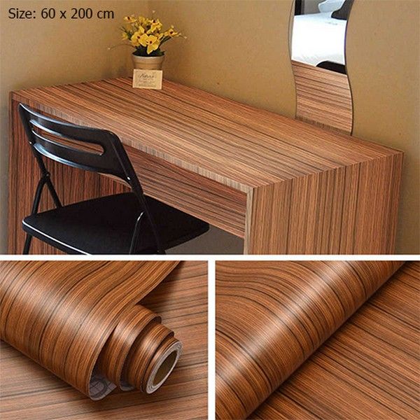 Wooden Wallpaper Sheet Sticker Self Adhesive WaterProof PVC Wallpaper ...