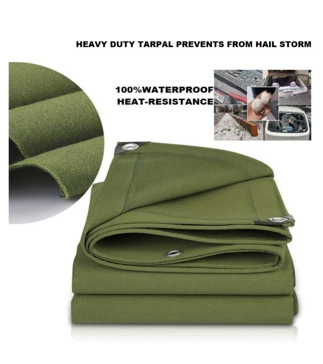 Heavy Duty Tarpal Canvas Tarpaulin.100% waterproof, with hooks on every ...