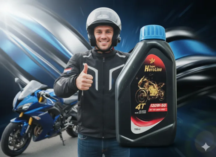 Heroline Super Engine Oil 20W-50 SAE 700ml – 4-Stroke Motorcycle Oil ...
