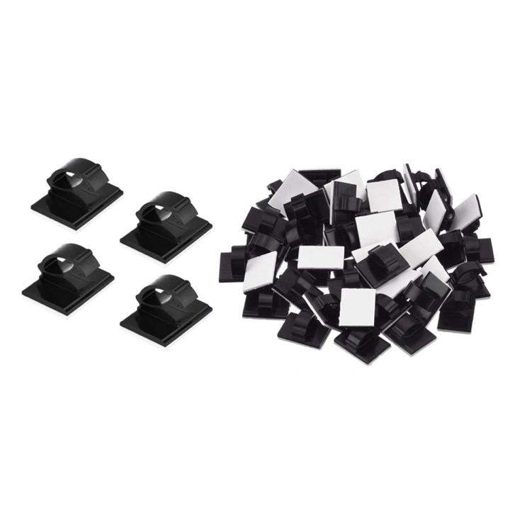20Pcs Black Adjustable Plastic Cable Clamps Self Adhesive Car Cable ...