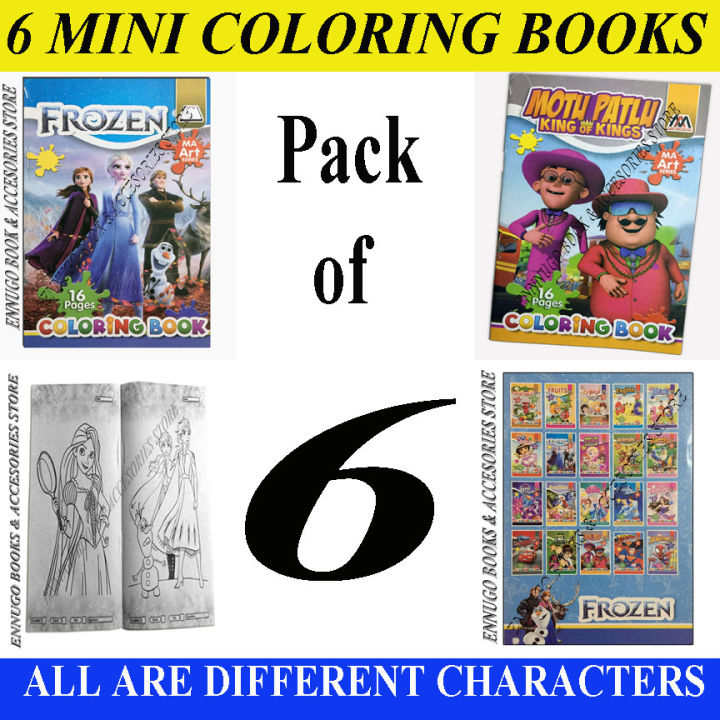 PACK OF 6 COLORING BOOK - MINI [FOR KIDS] | Daraz.pk