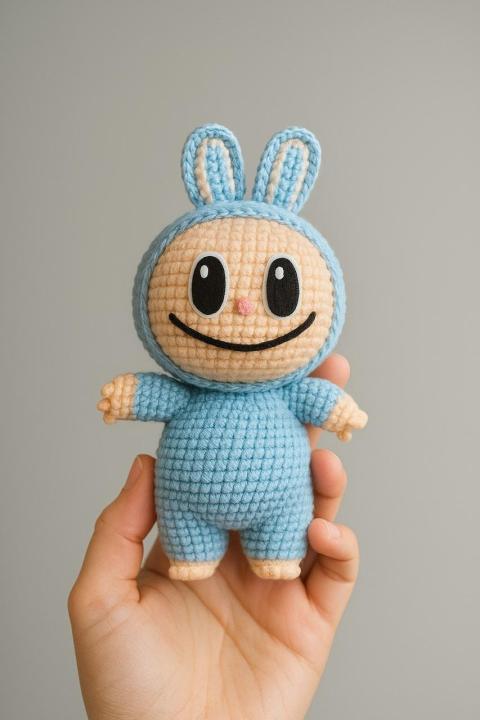 Labubu keychain - Crochet Labubu - Handmade keychain - Cute crochet ...