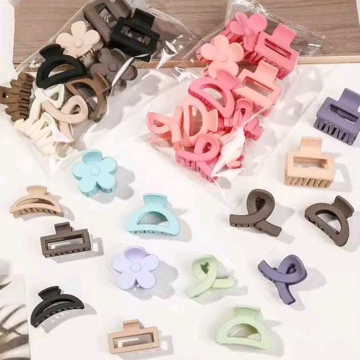 6Pcs Mix Multi Mini Hair Claw Clips for Women Girls Simple Irregular ...