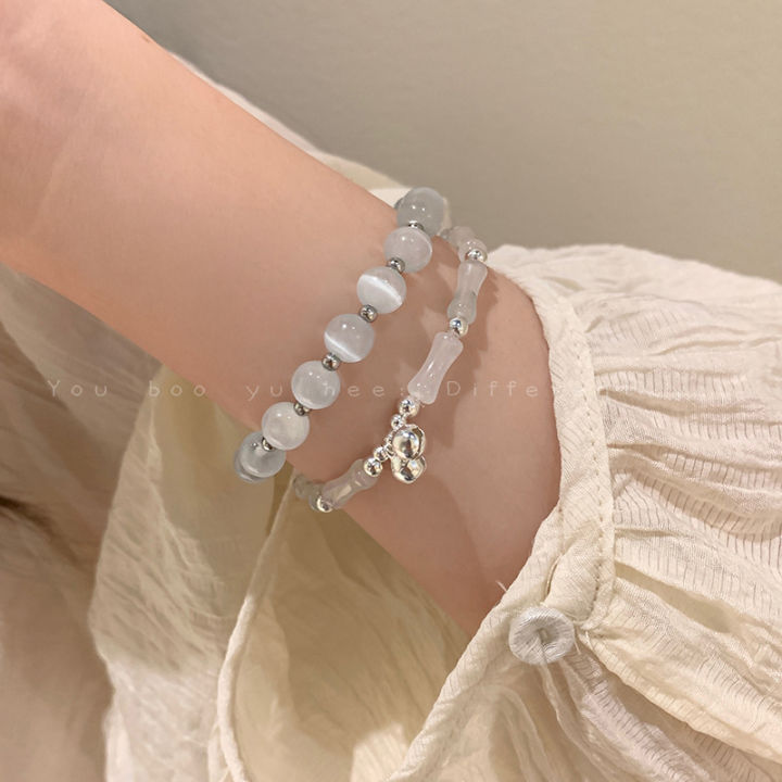 New Chinese bamboo cat's eye bracelet women's light luxury niche design ...