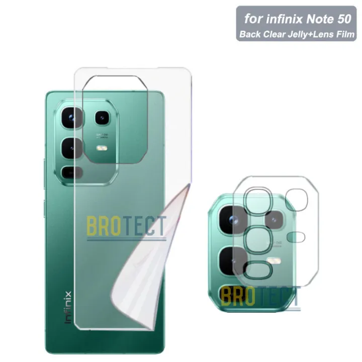 2 in 1 infinix Note 50 Back Jelly Protector + Camera Lens Protector 9H ...