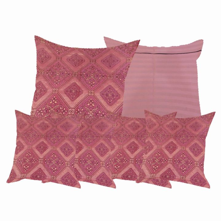 Vip Fabric 6-Piece Cushion Covers Set Premium Cotton Jacquard for Full ...