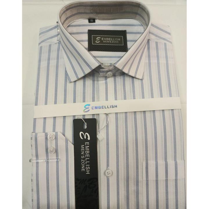 Formal White&Blue Lining Shirts For Mens | Daraz.pk