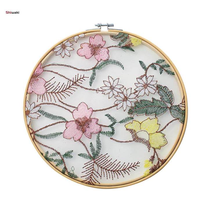 2x Wooden Round Embroidery Hoops Adjustable Bamboo Circle Hoop for ...