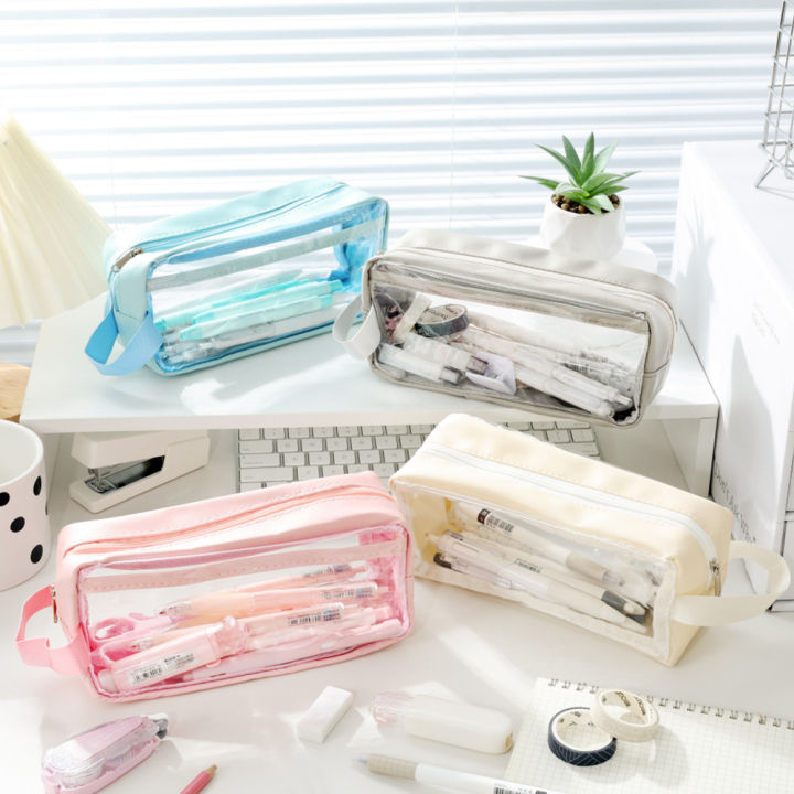 RHS Online Large Capacity Pencil Cases Portable Pencil Bag PVC ...