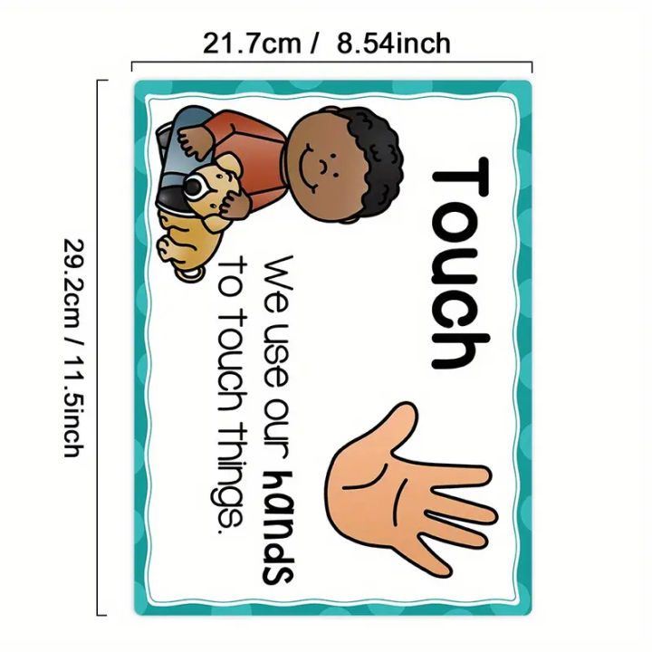 5pcs Bundle Five Senses Flashcards Posters Classroom Educational ...