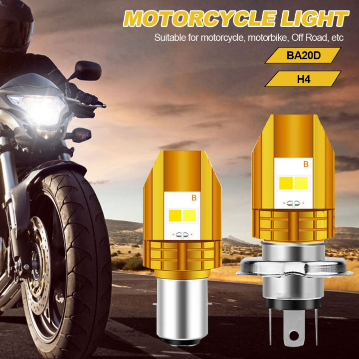 FG Motorcycle H6 BA20D H4 LED Headlight Bulb Double Colours White and ...