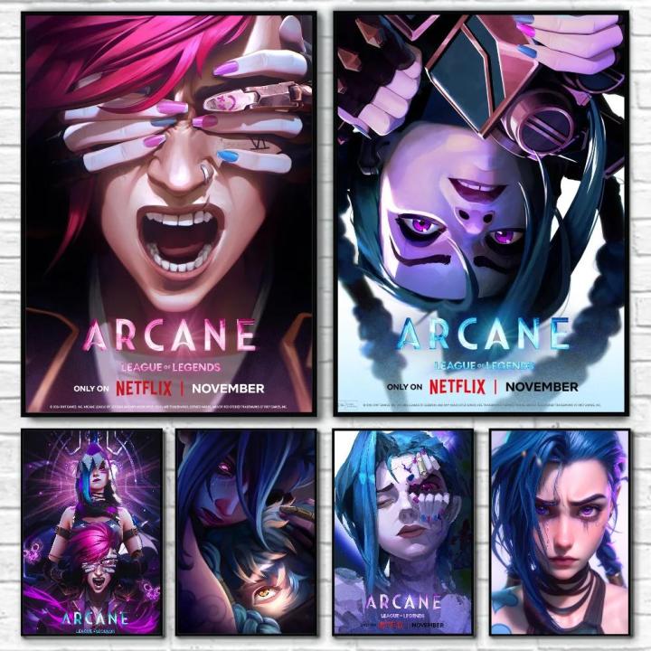 Room entrance bar coffee kko poster 1pc arcane 2 Vi Jinx E paper print ...