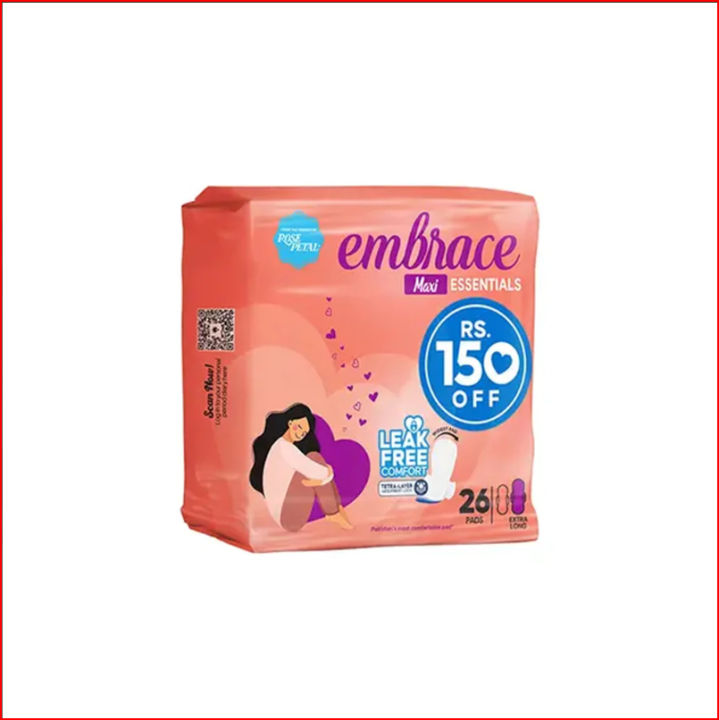 Embrace Essentials Maxi Pads Value Pack, Extra Long, 26-Pack | Daraz.pk