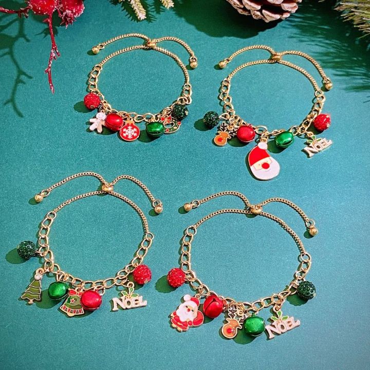 【versatile style】Aesthetic Mistletoe Advent Wreath Xmas Bracelet Elk ...