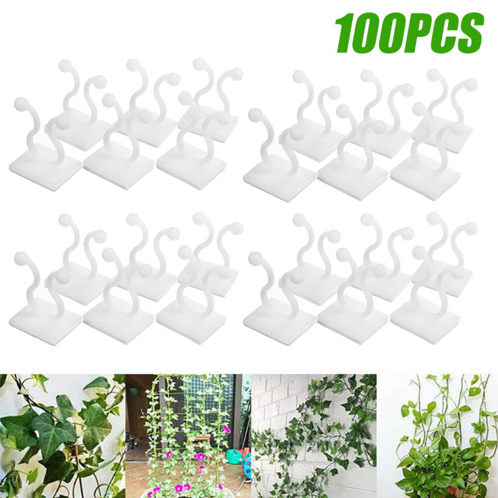 100pcs Fixing Clip Self-Adhesive Hook Plant Climbing Wall Clips Holder ...