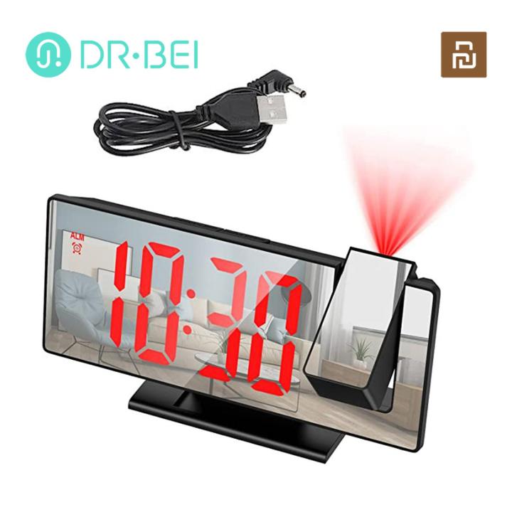Desktop Digital Clock Multifunctional Projection Alarm Clock with ...