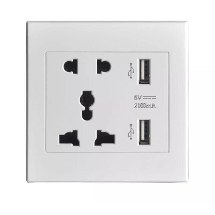Universal Wall Power Socket Dual USB Ports Charger Outlet Plug Adapter ...