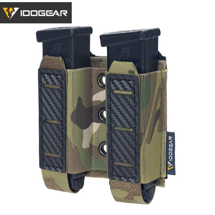 IDOGEAR Tactical Double Mag Pouch For 9mm Magazine MOLLE Open Top MOLLE ...