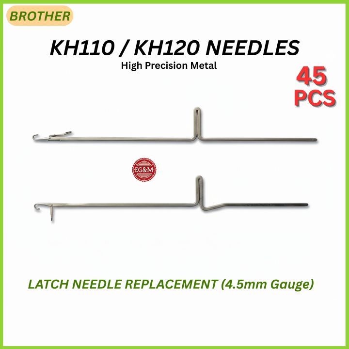 Brother KH110/KH120 Metal Latch Needles (45pcs) - High Precision 4.5mm ...