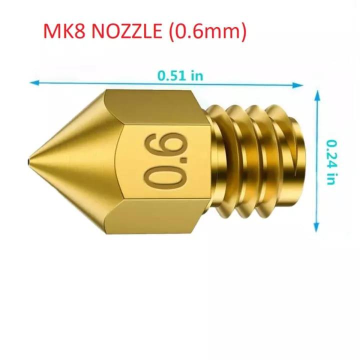 MK8 Extruder Nozzle 0.6mm for 3D Printer | Daraz.pk