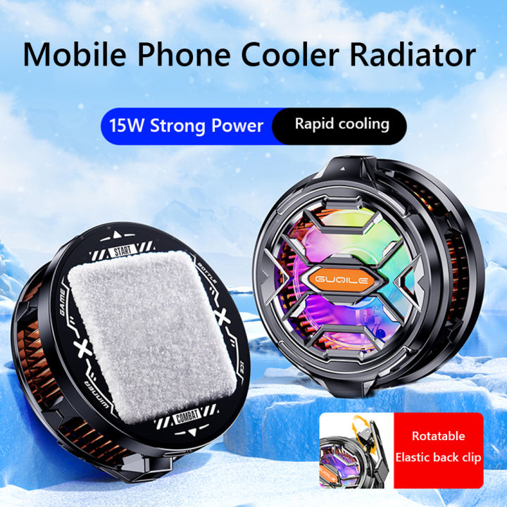 Magnetic Rotatable Back Clip Phone Fan Cooler Strong Cooling RGB Cell ...