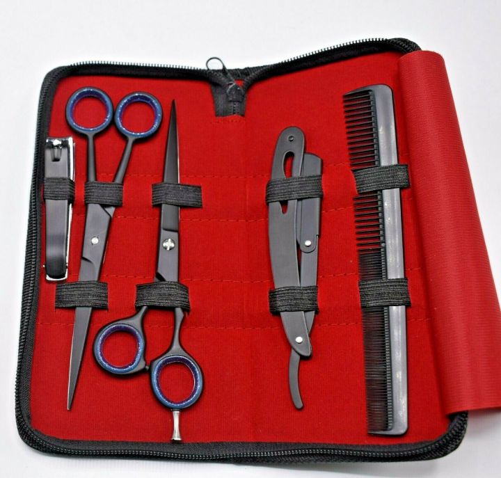 Professional Barber Shears Kit Personal Use Tools- Hair Cutting ...